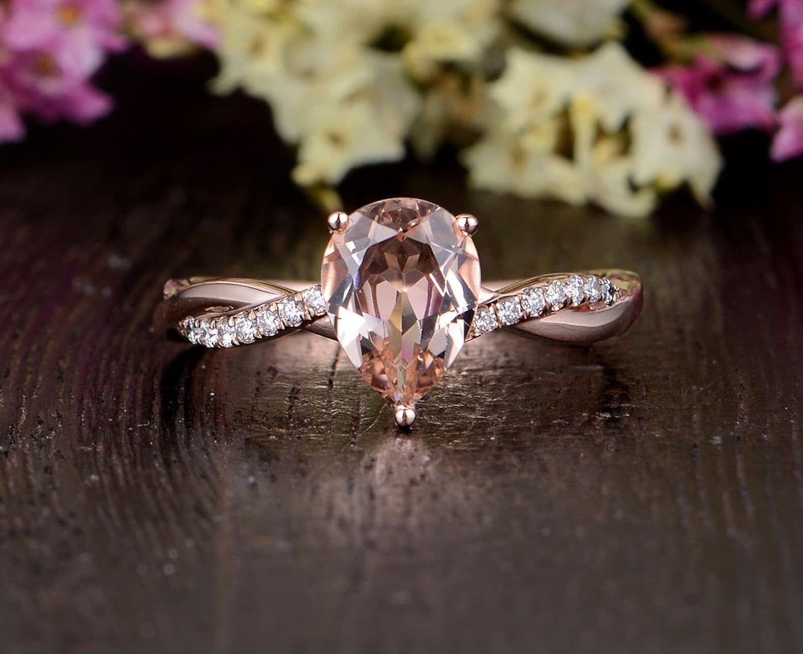 Certified Natural Morganite Astrological Purpose Gemstone 14k Rose Gold ...