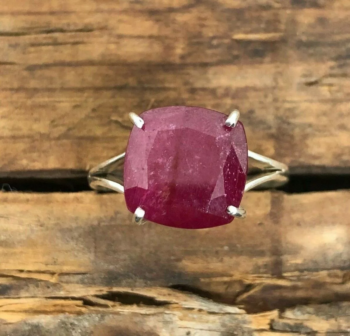 Certified Natural Pink Ruby Ring 925 Sterling Silver Handmade ...