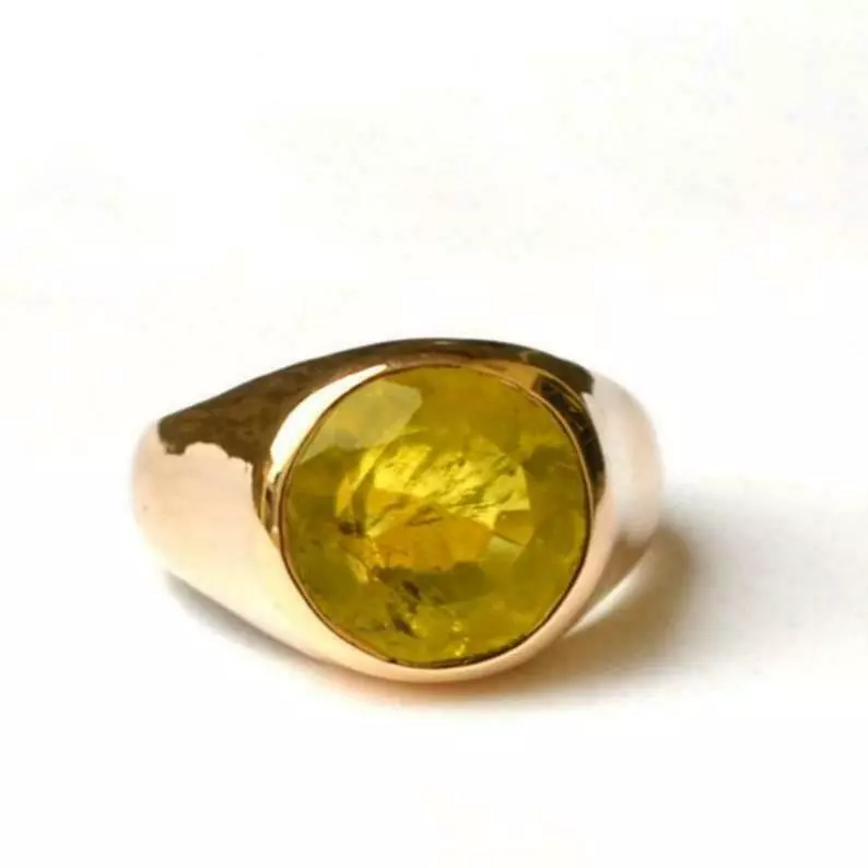 Certified Natural Yellow Sapphire Ring, Pukhraj Astrology Ring ...