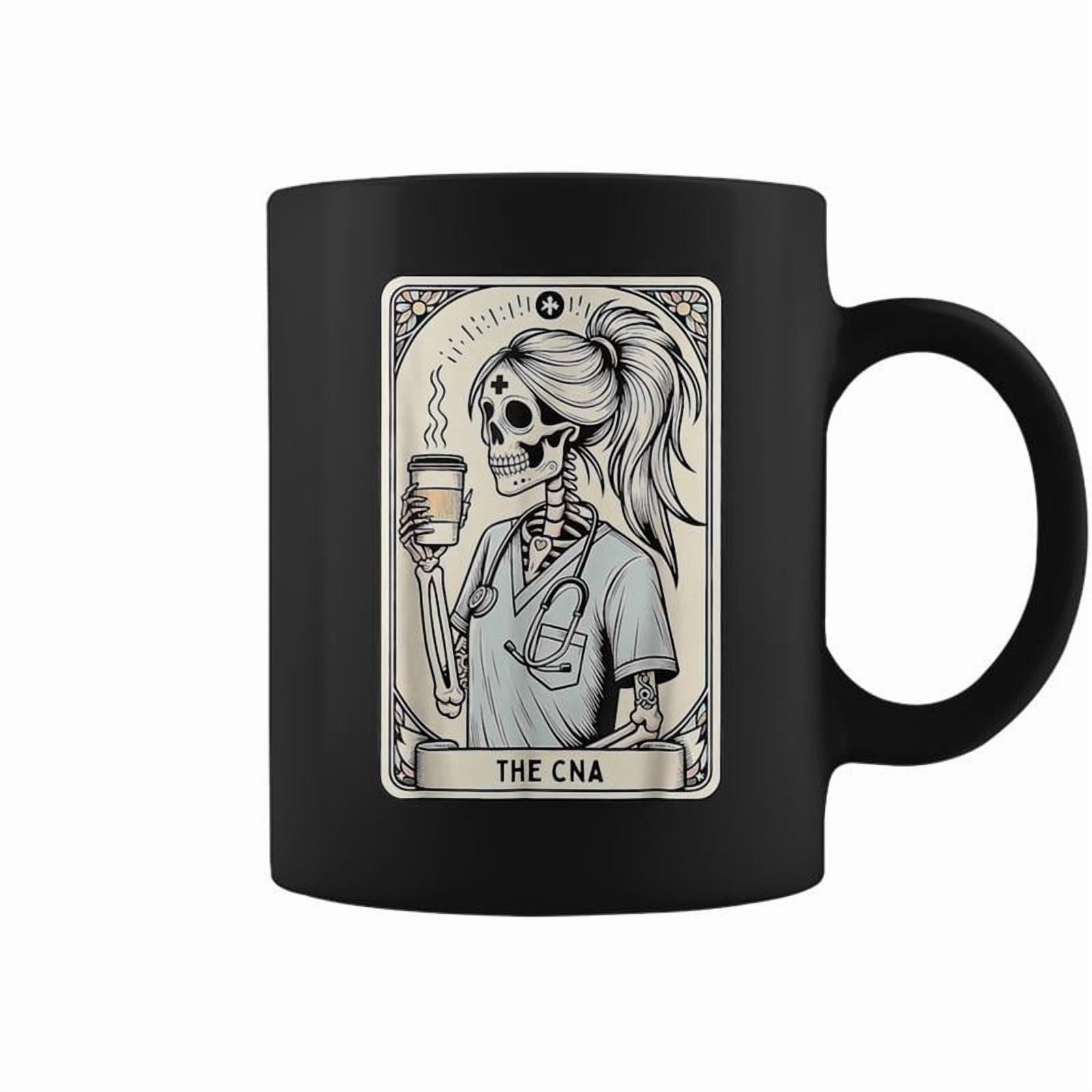 Certified Nurse Assistant Tarot Card Skeleton Cna Halloween Coffee Mugs ...
