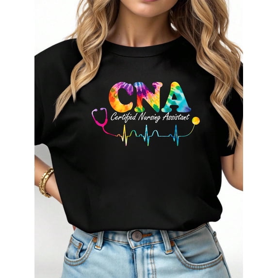 Certified Nursing Assistant Tie Dye CNA Nurse T-Shirt - Walmart.com