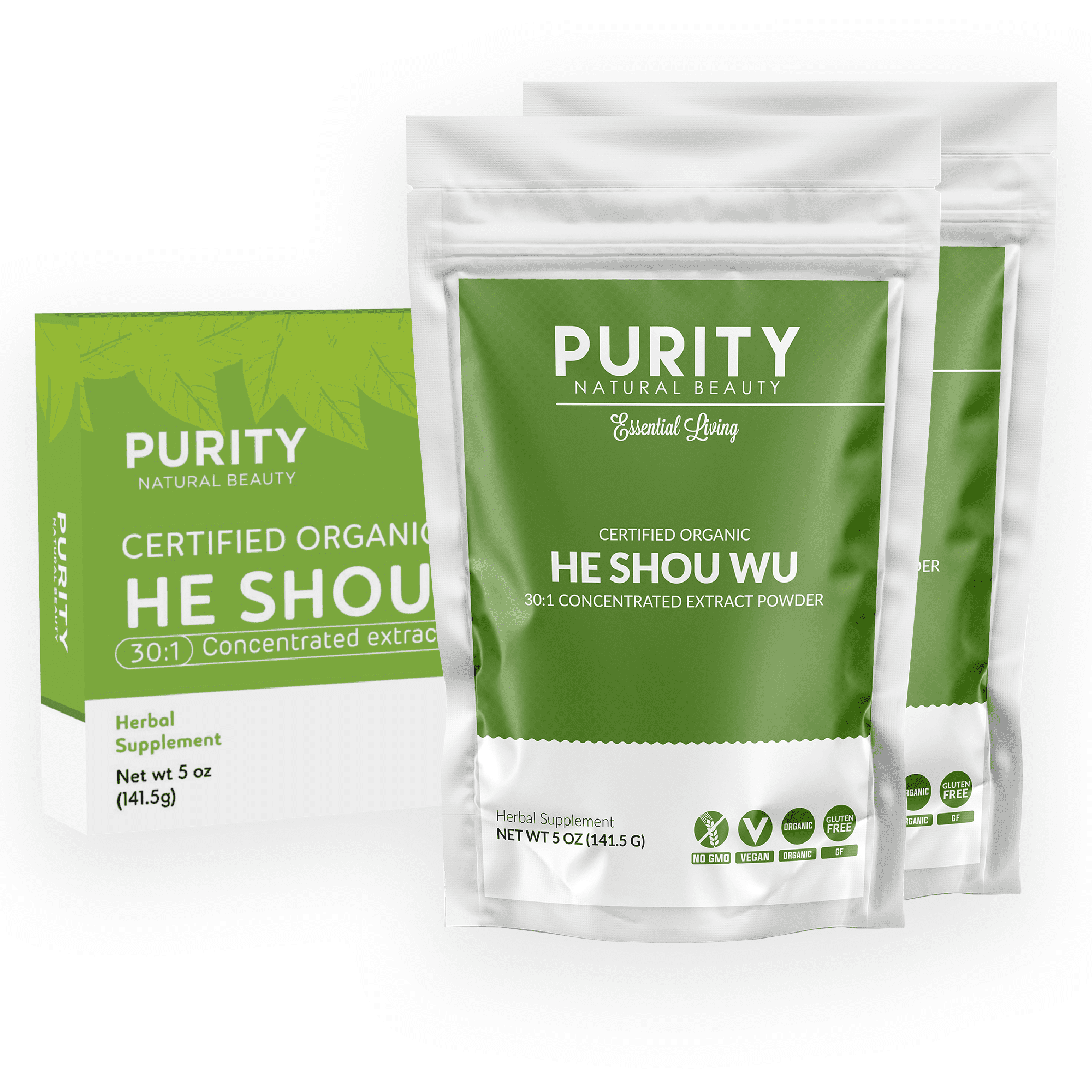 Certified Organic He Shou Wu - Large 5oz Bag of 30:1 Concentrated He ...