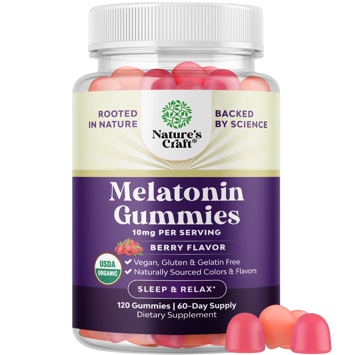 Certified Organic Melatonin Gummies - Fast Acting Tasty Sleep Gummies ...