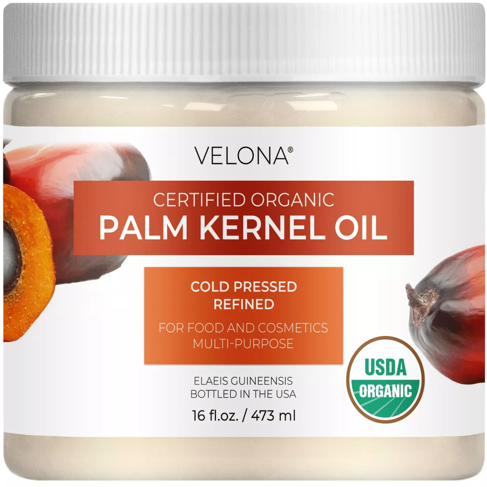 Certified Organic Palm Kernel Oil 16 Fl Oz Refined Cold Pressed Face ...