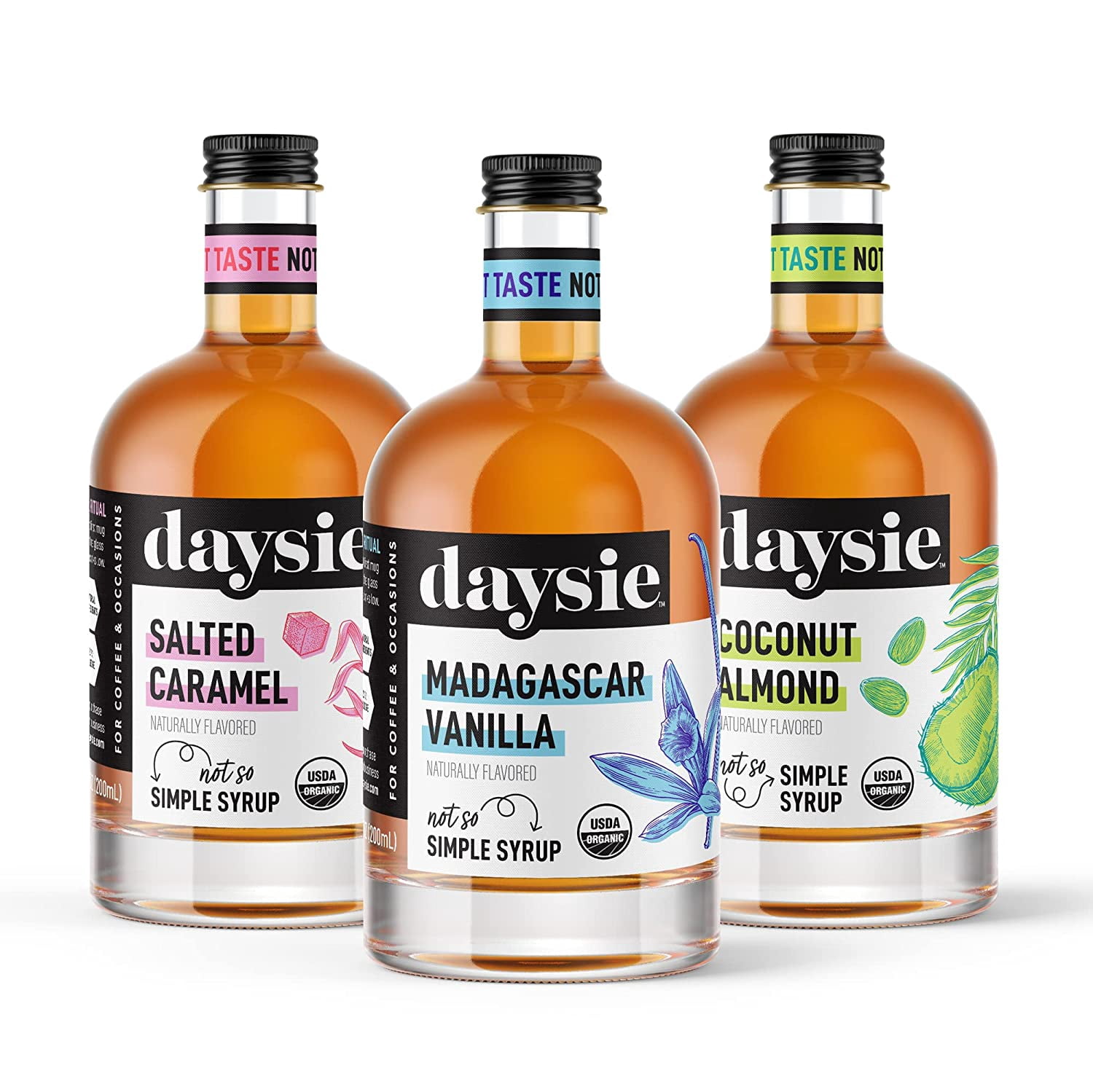 Certified Organic Syrup, Trio (3-Pack), with Madagascar Vanilla (200ml ...