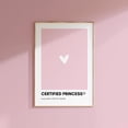 Certified Princess Print Poster, Pink Pantone Poster Print, Pink Wall ...
