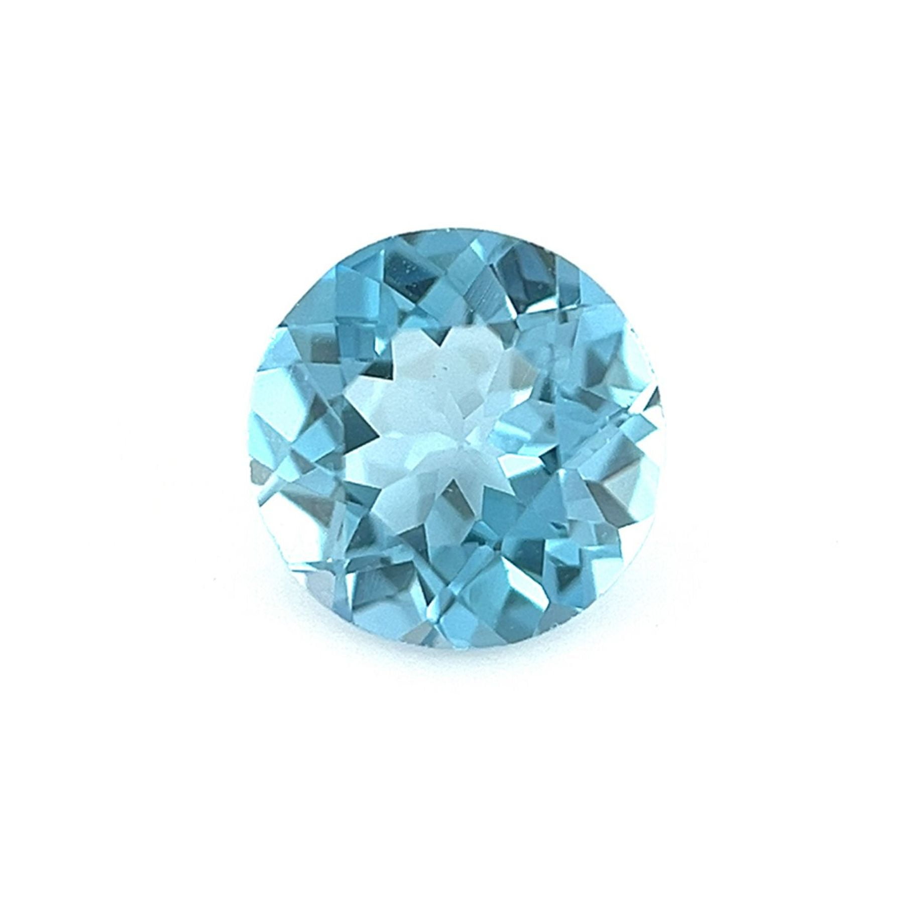 Certified Real 0.75 Carat Swiss Blue Topaz Round Shape Brilliant Cut 6 ...
