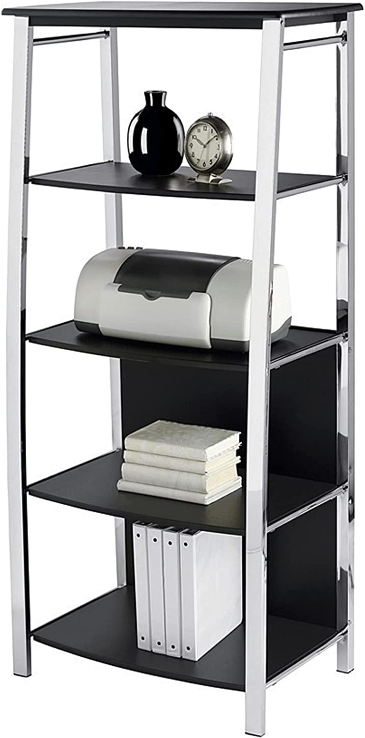 Pre-Owned Realspace Mezza 60"H 4-Shelf Bookcase 851260 - Black/Chrome ...
