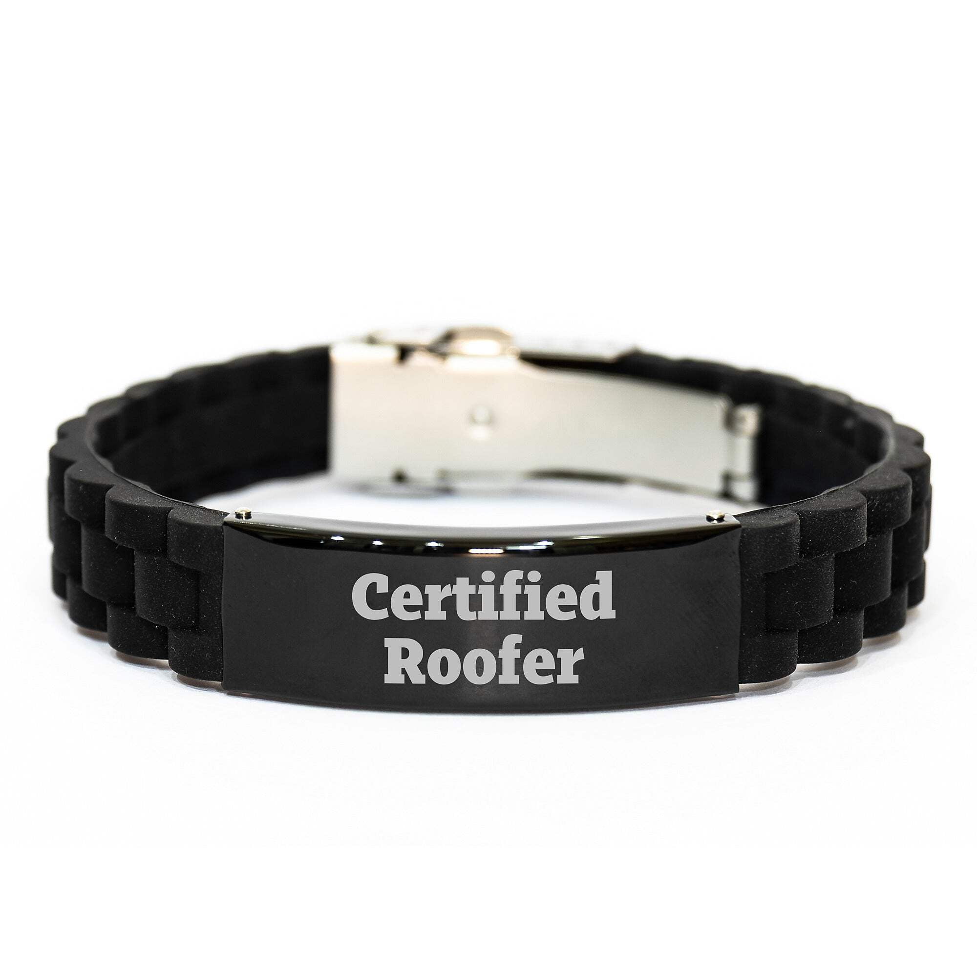 Certified Roofer Funny Quote Glide lock Clasp Bracelet Gifts from Friends for Men Graduation ...