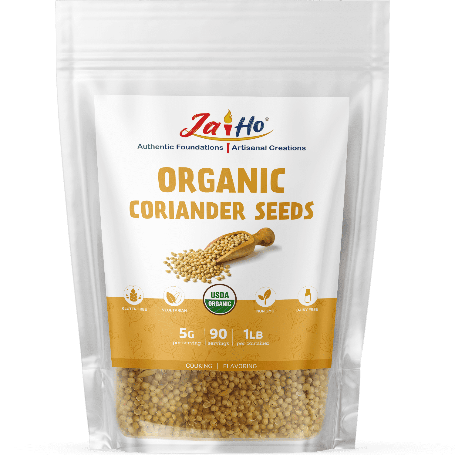 Jai Ho Certified USDA Organic Whole Coriander Seeds – 1 LB – Gluten ...