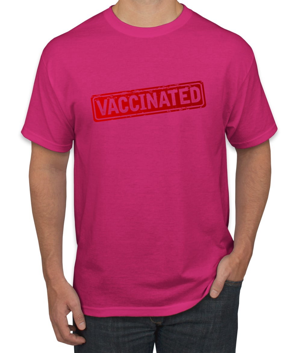 Certified Vaccinated Red Stamp Humor Men's Graphic T-Shirt, Fuschia ...