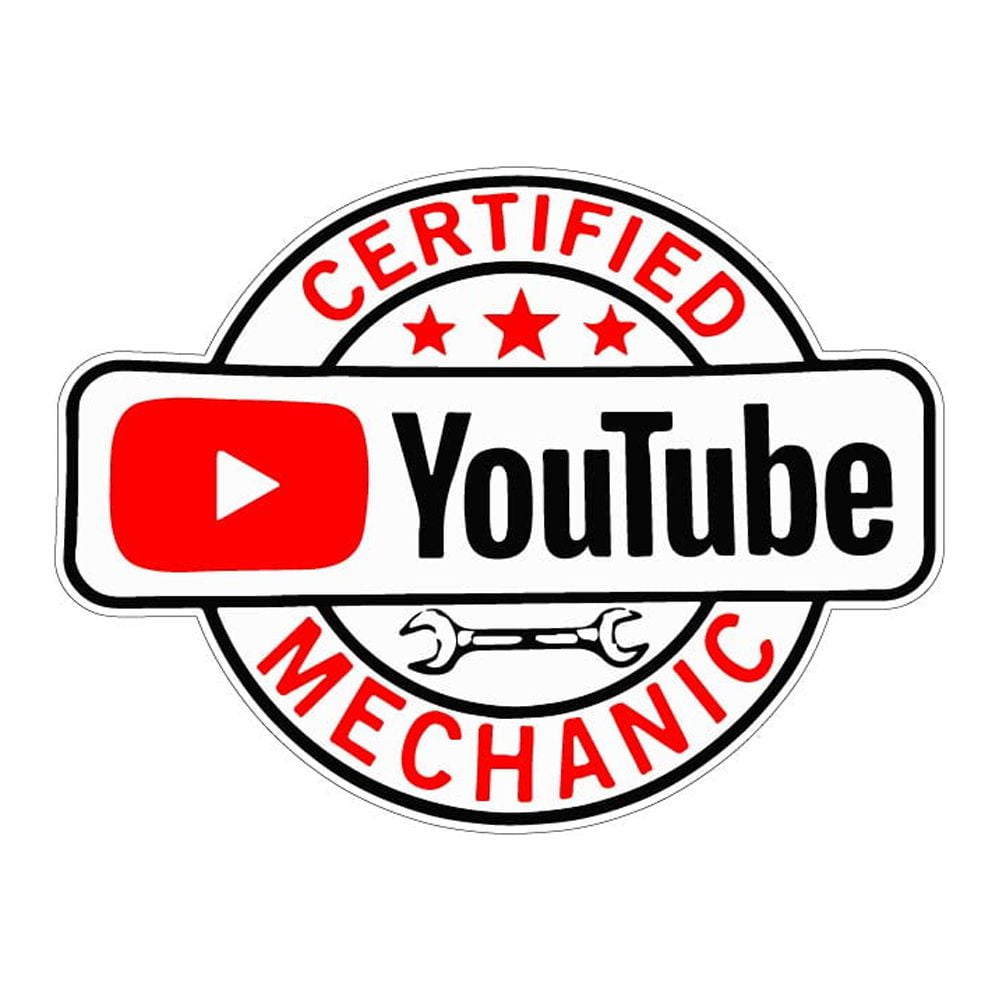 Certified Youtube Mechanic Vinyl Sticker Decal (3" x 4") | Peel & Stick ...