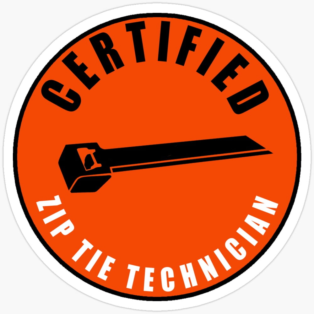 Certified Zip Tie Technician Sticker Phone Decal Water Bottle Stickers ...
