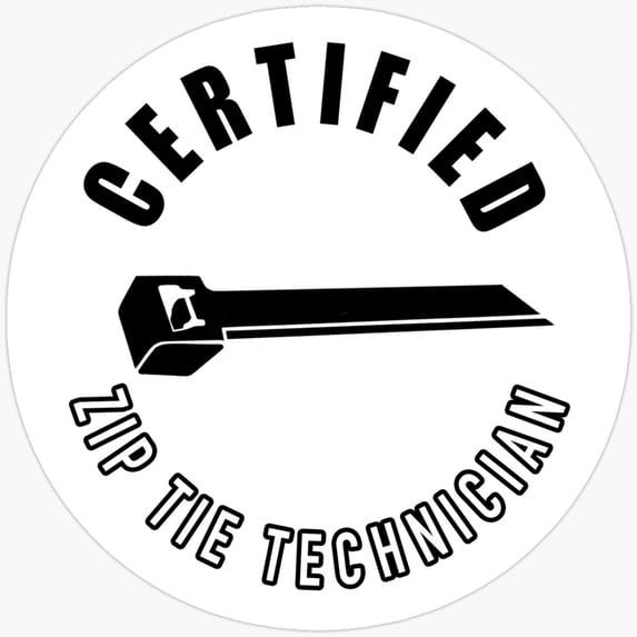 Certified Zip Tie Technician Sticker Phone Decal Water Bottle Stickers ...