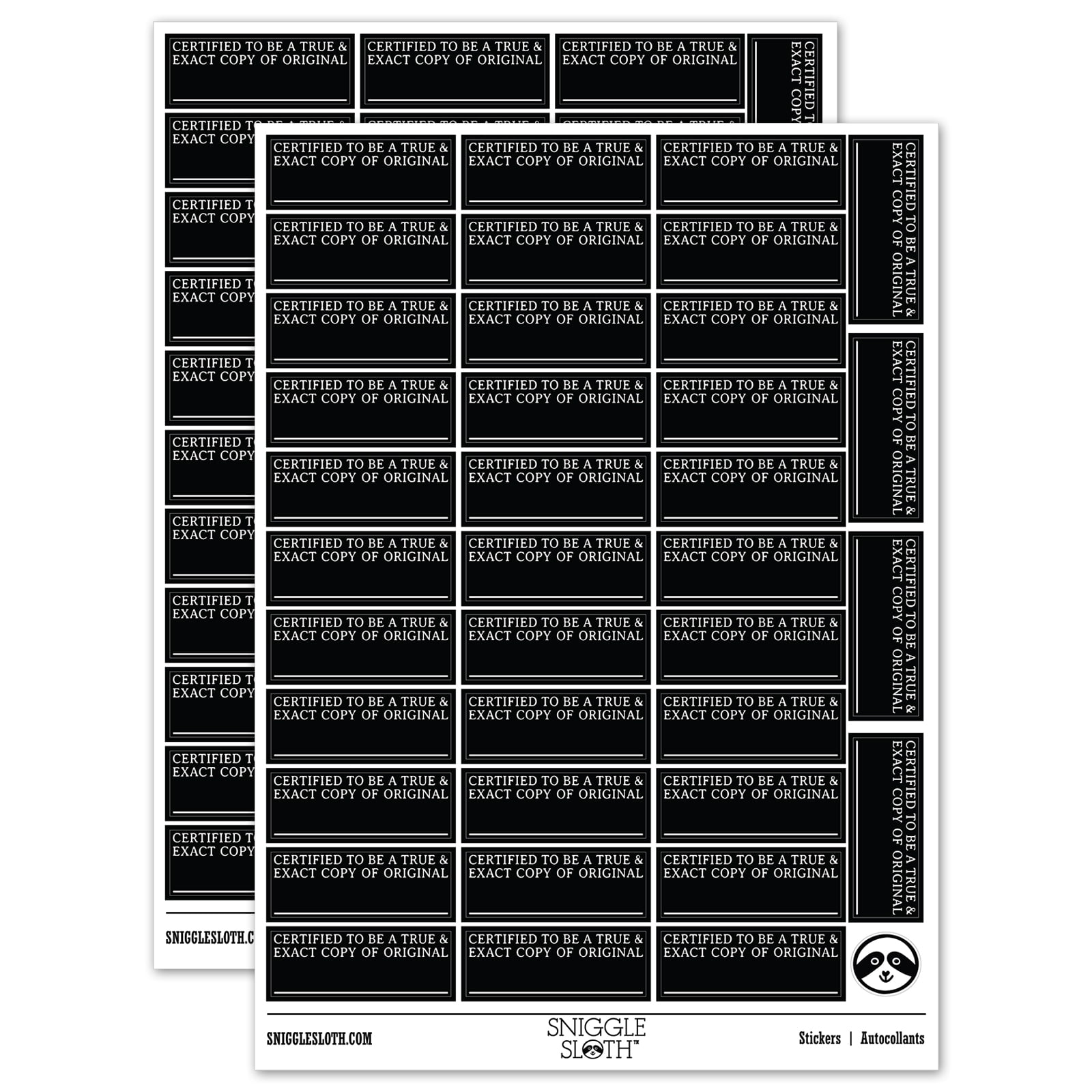 Certified to Be a True and Exact Copy of Original Sticker Set - Black ...