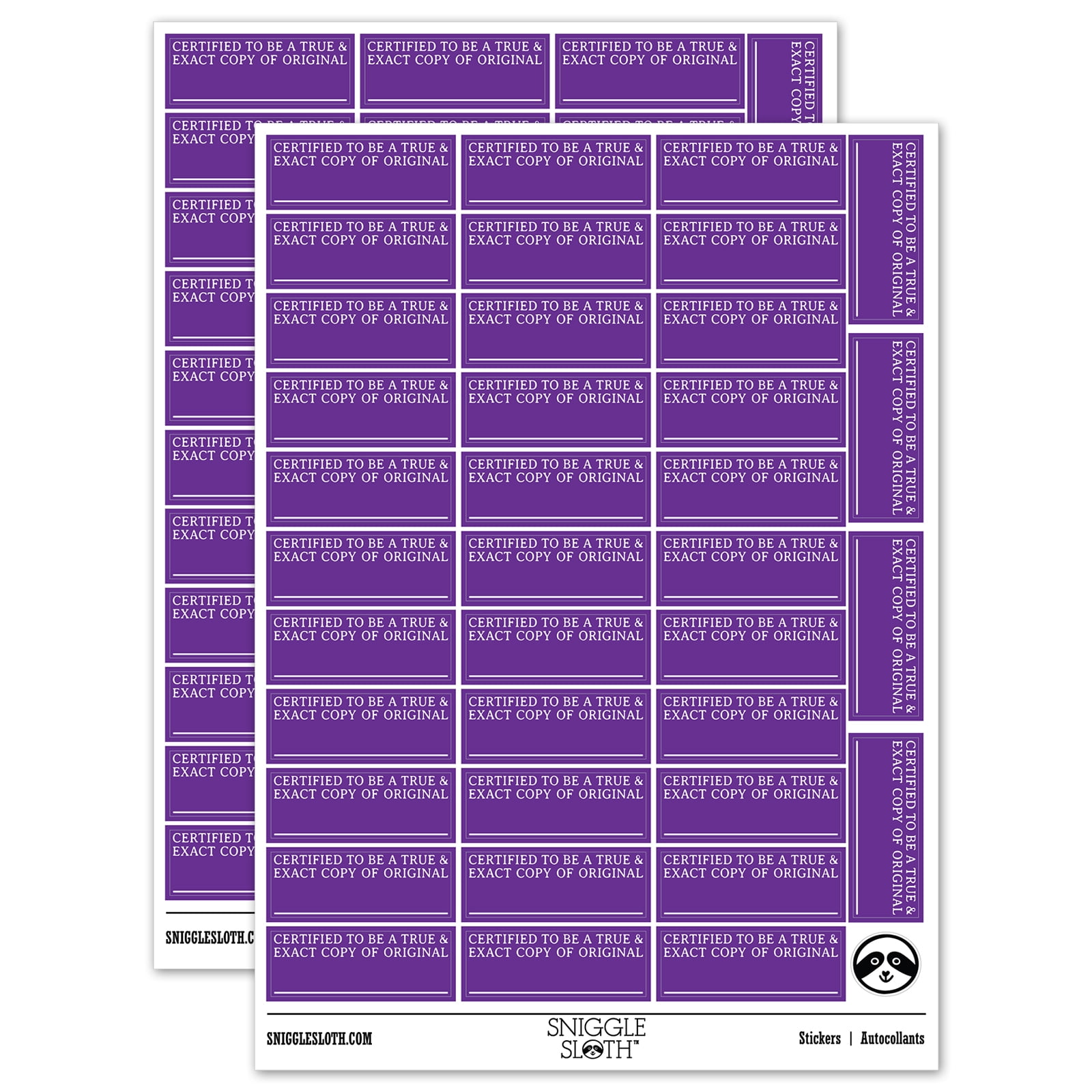 Certified to Be a True and Exact Copy of Original Sticker Set - Purple ...