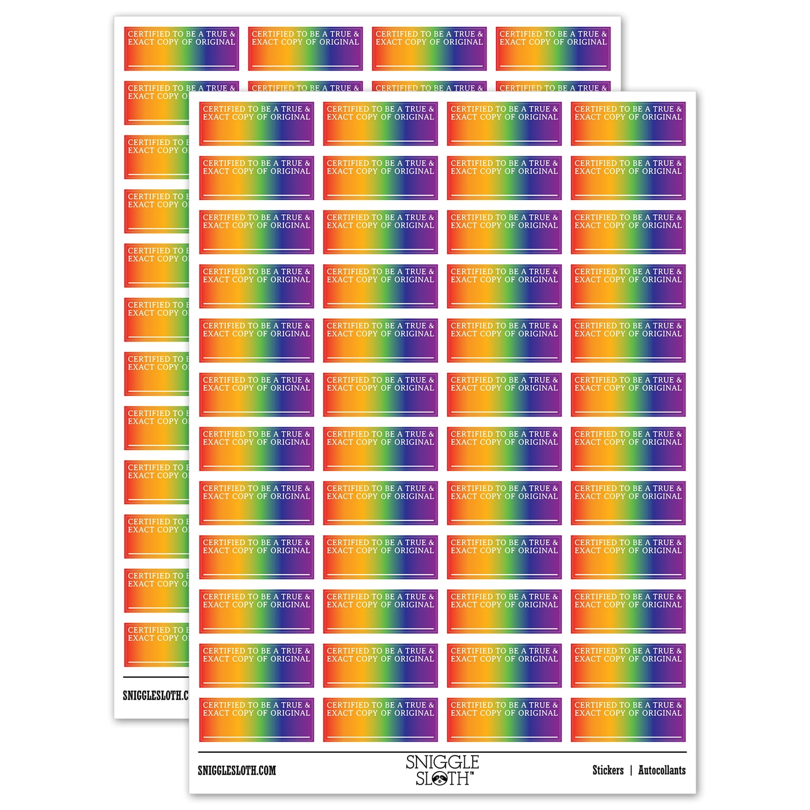Certified to Be a True and Exact Copy of Original Sticker Set - Rainbow ...