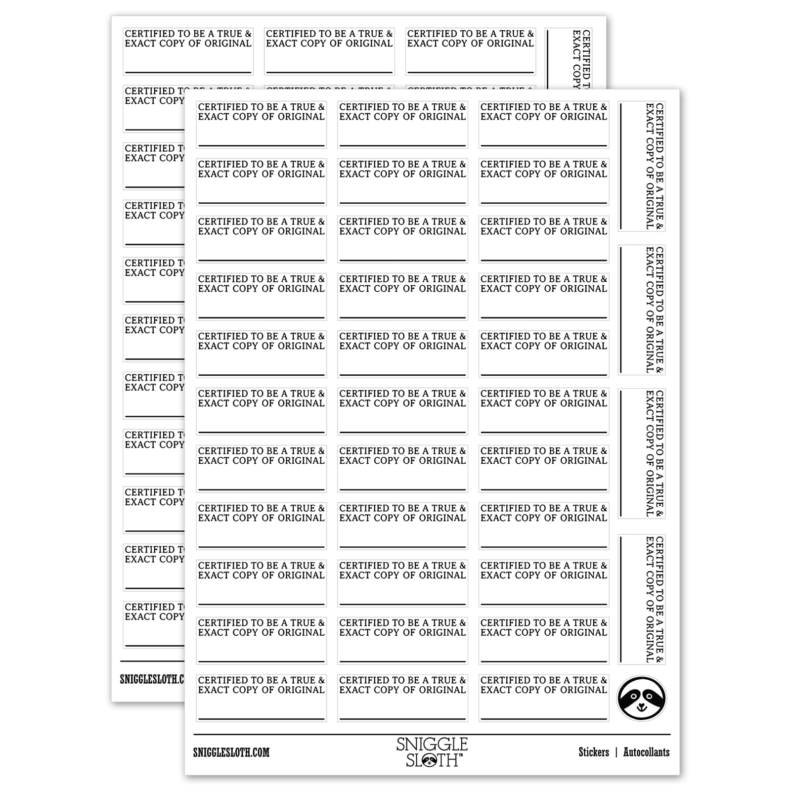 Certified to Be a True and Exact Copy of Original Sticker Set - White ...