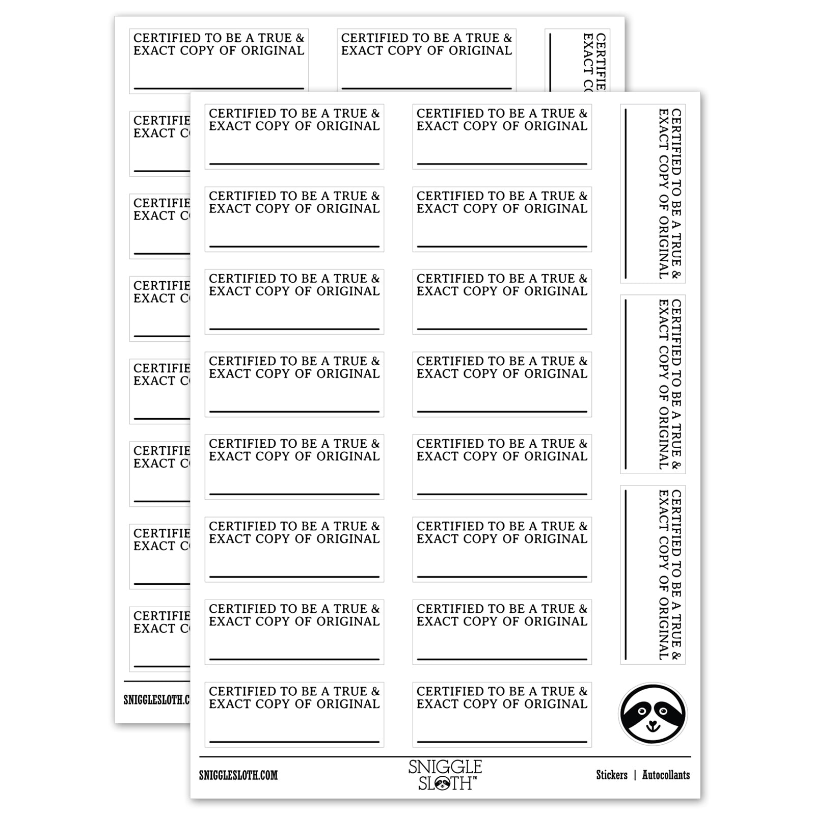 Certified to Be a True and Exact Copy of Original Sticker Set - White ...