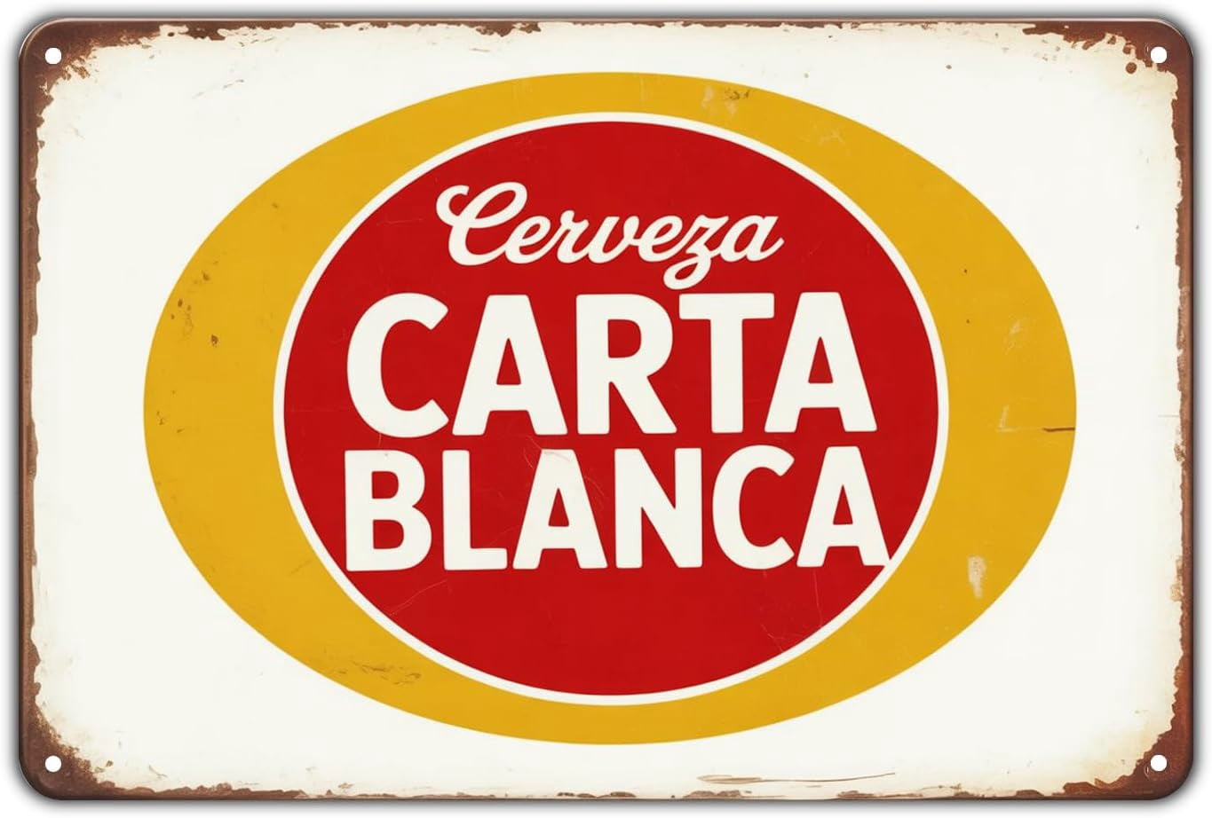 Cerveza Carta Blanca tin sign Vintage Mexican Beer Metal Sign for ...