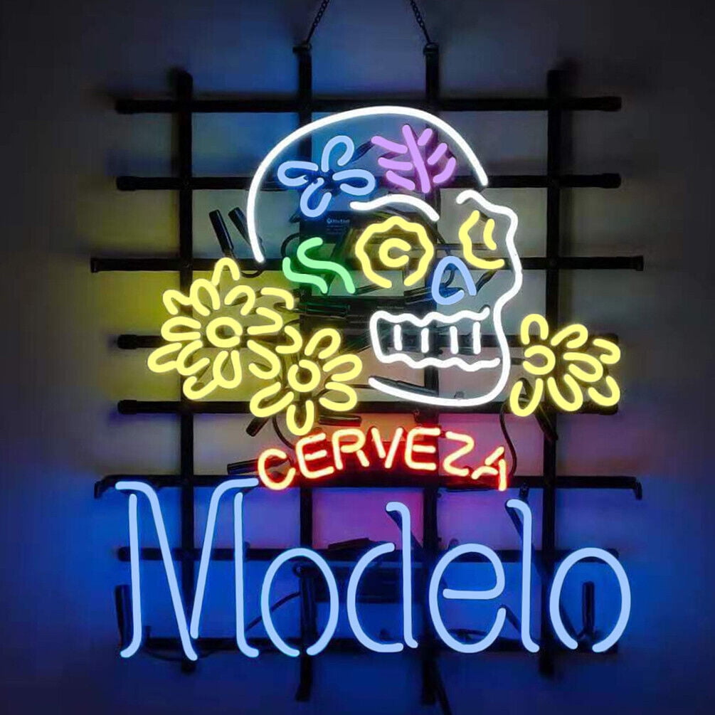 Cerveza Modelo Beer Neon Sign 24"x20" Home Bar Man Cave Club Wall Decor ...