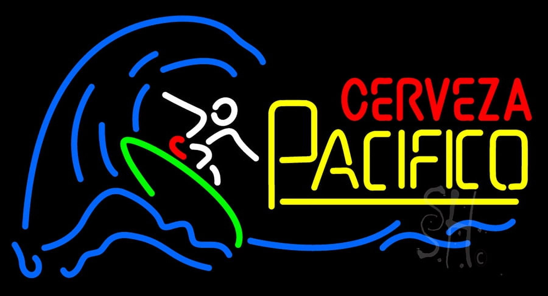 Cerveza Pacifico LED Neon Sign 13 x 24 - inches, Clear Edge Cut Acrylic ...