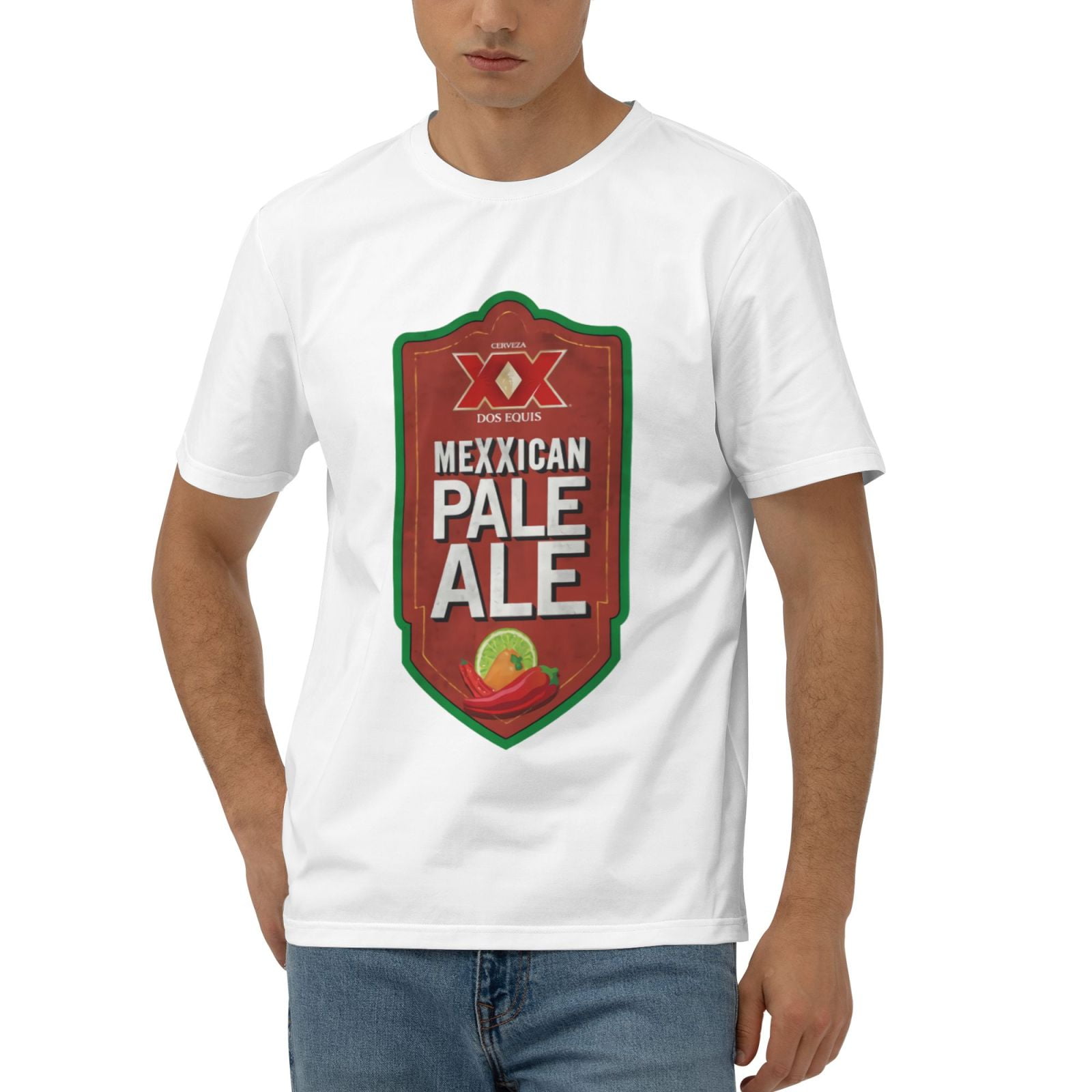 Cerveza Xx Dos Equis Logo Men'S 170g Combed Cotton Short Sleeve T-Shirt ...