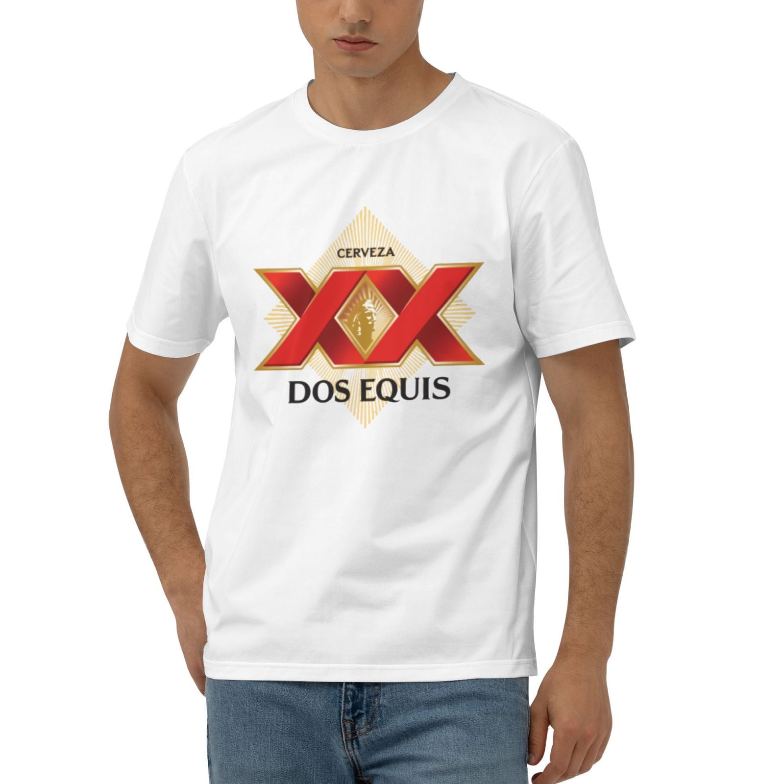 Cerveza Xx Dos Equis Logo Men'S 170g Combed Cotton Short Sleeve T-Shirt Black - Walmart.com