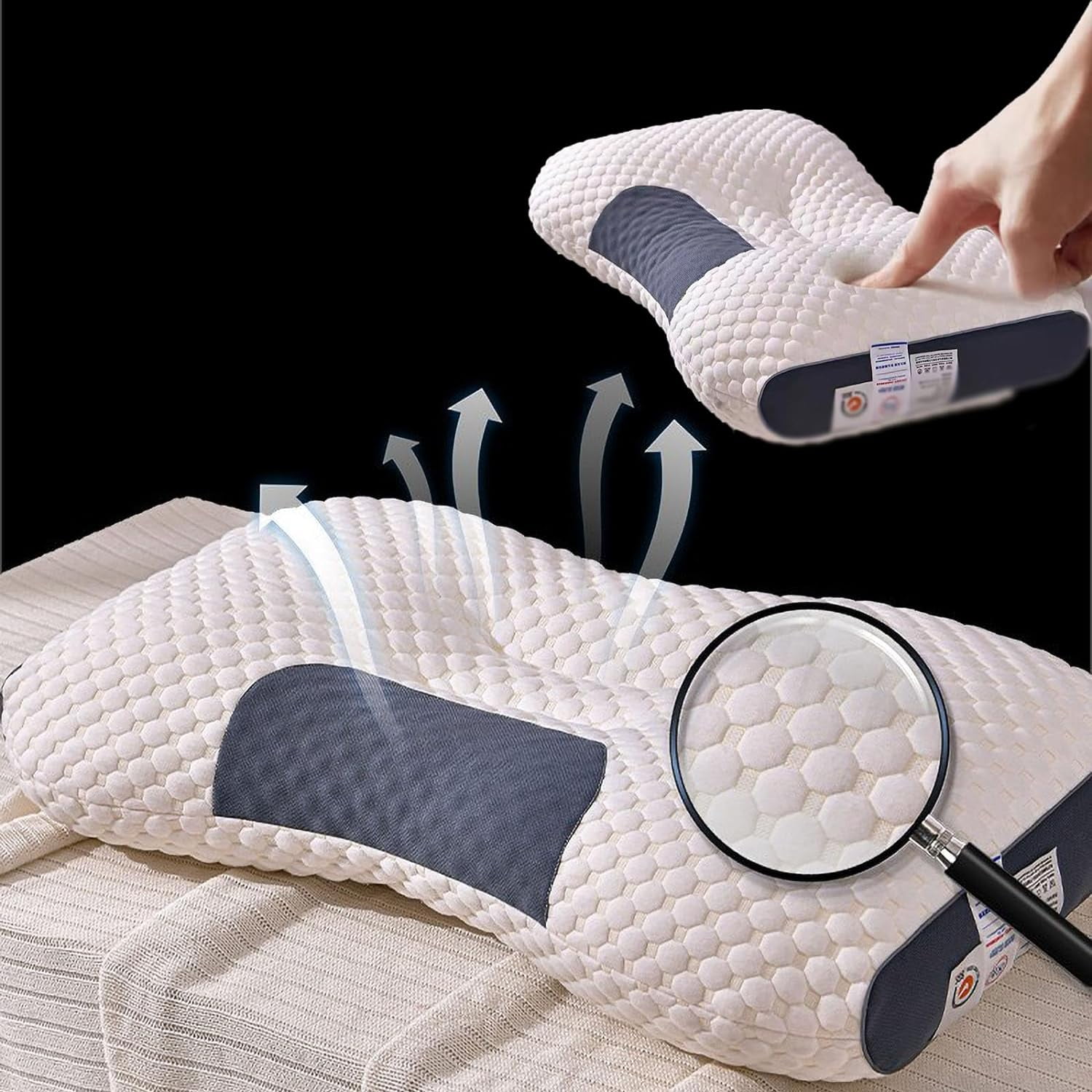 Cervical Anti Snore Pillow - Neck & Shoulder Pain Relief, Sleep Aid ...
