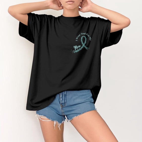 Cervical Cancer Awareness I Wear Teal For My Mom T-Shirt - Walmart.com