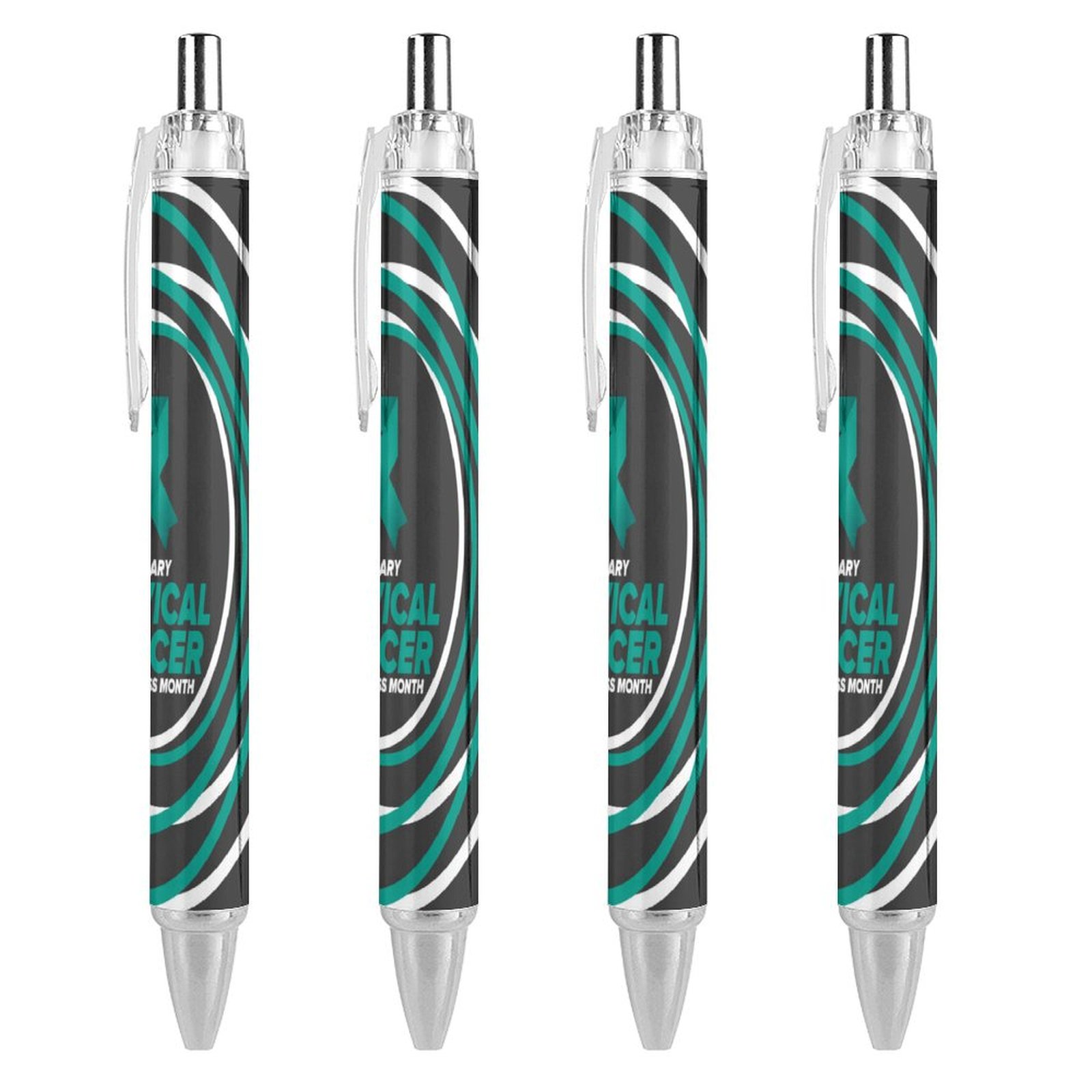 Cervical Cancer Awareness Month Ballpoint Pen Retractable Pens Black ...