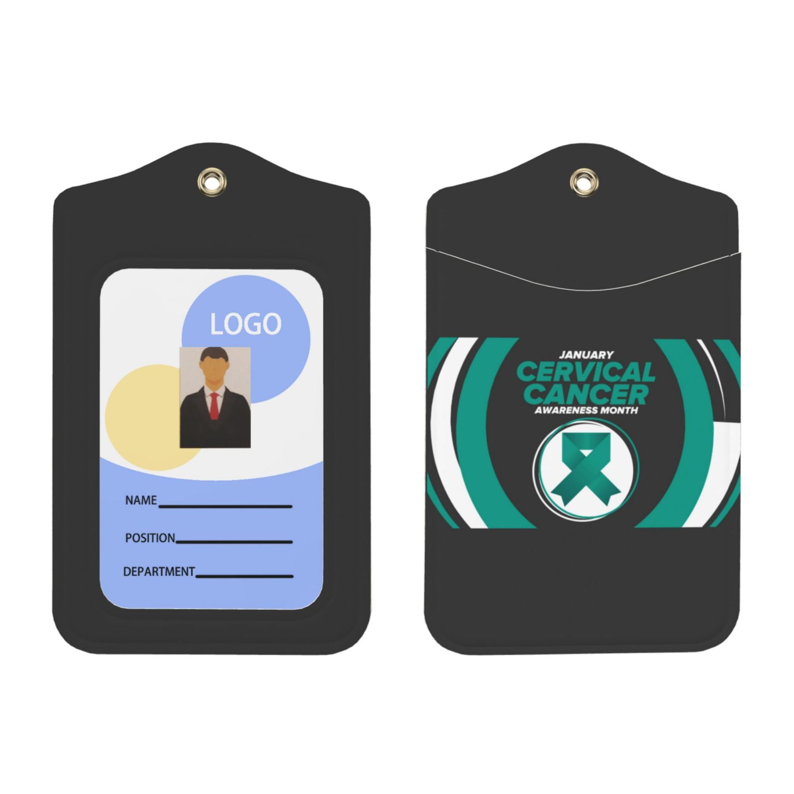 Cervical Cancer Awareness Month Id Card Badge Leather Holder Case ...