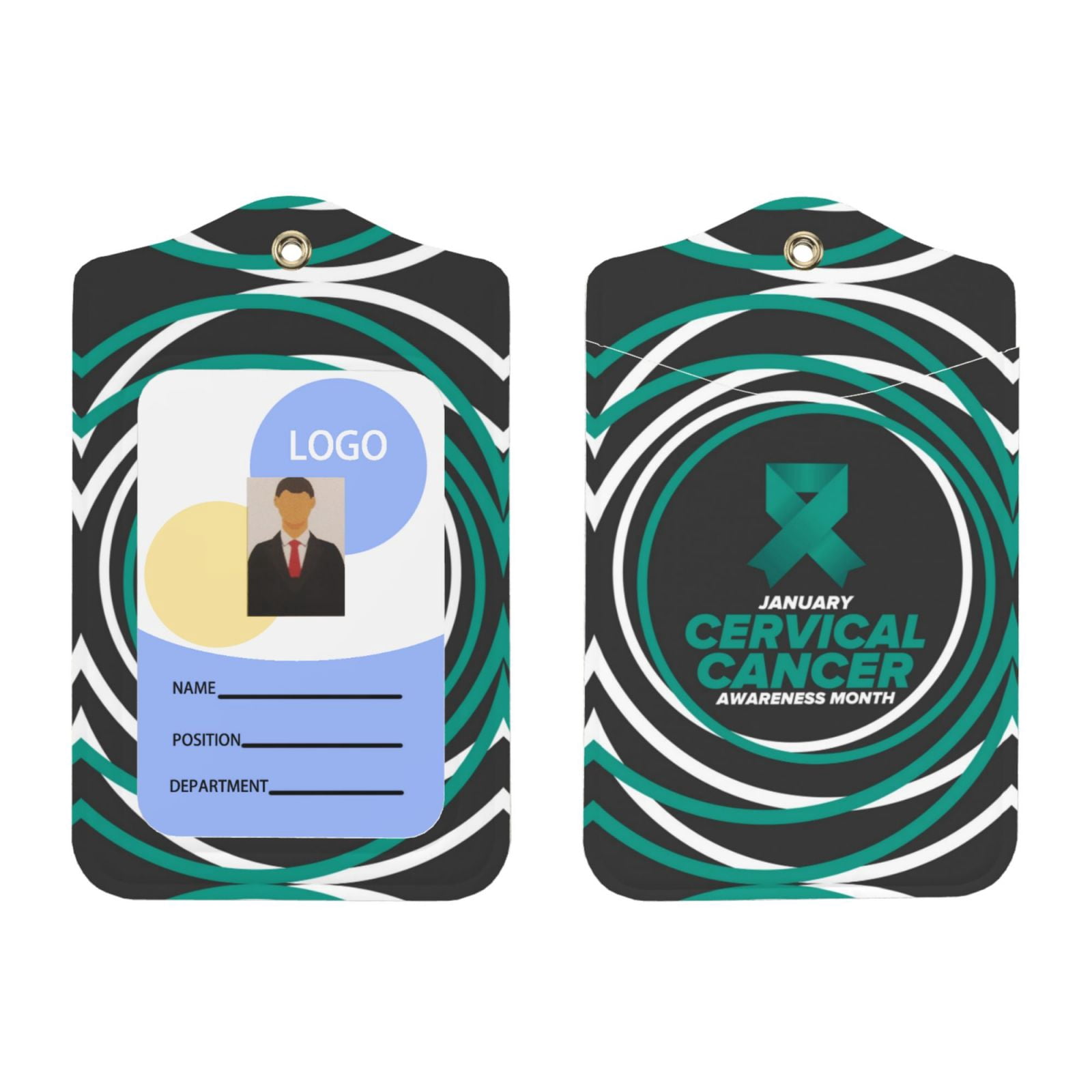 Cervical Cancer Awareness Month Id Card Badge Leather Holder Case ...