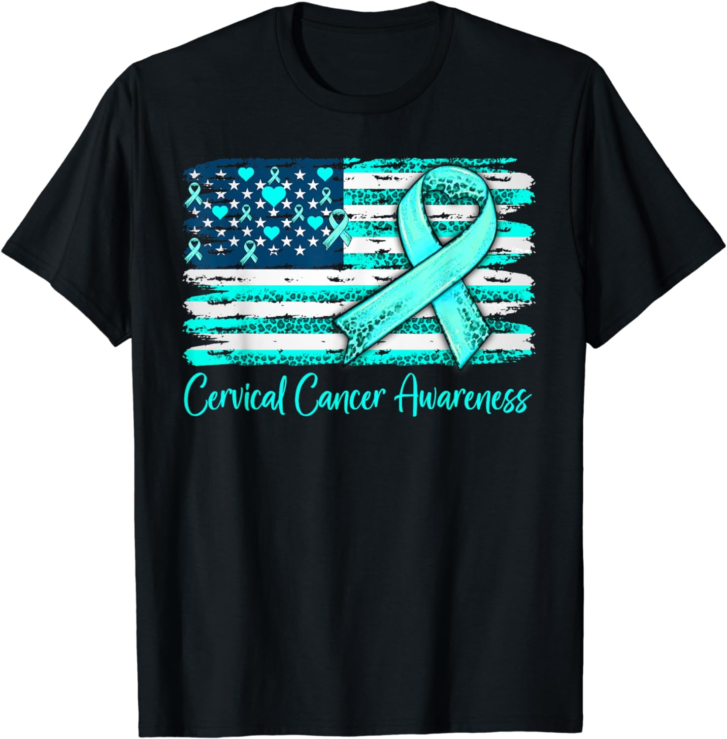 Cervical Cancer Awareness Month US Flag Women Girls T-Shirt - Walmart.com