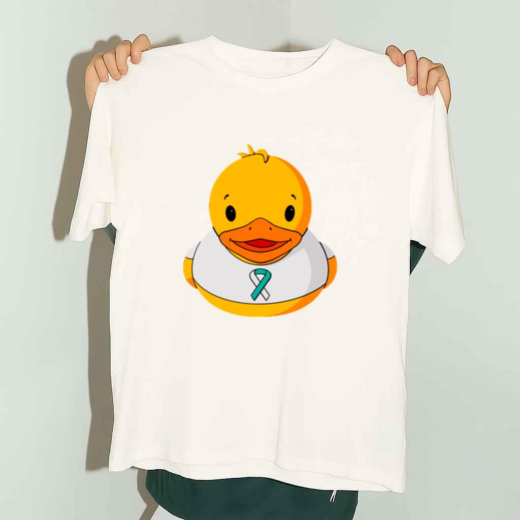 Cervical Cancer Awareness Rubber Duck Funny Teal Unisex T-Shirt up to ...
