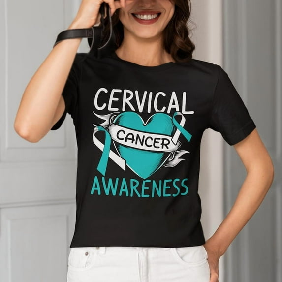 Cervical Cancer Awareness Teal Ribbon Survivor Hope Graphic T Shirt,for ...
