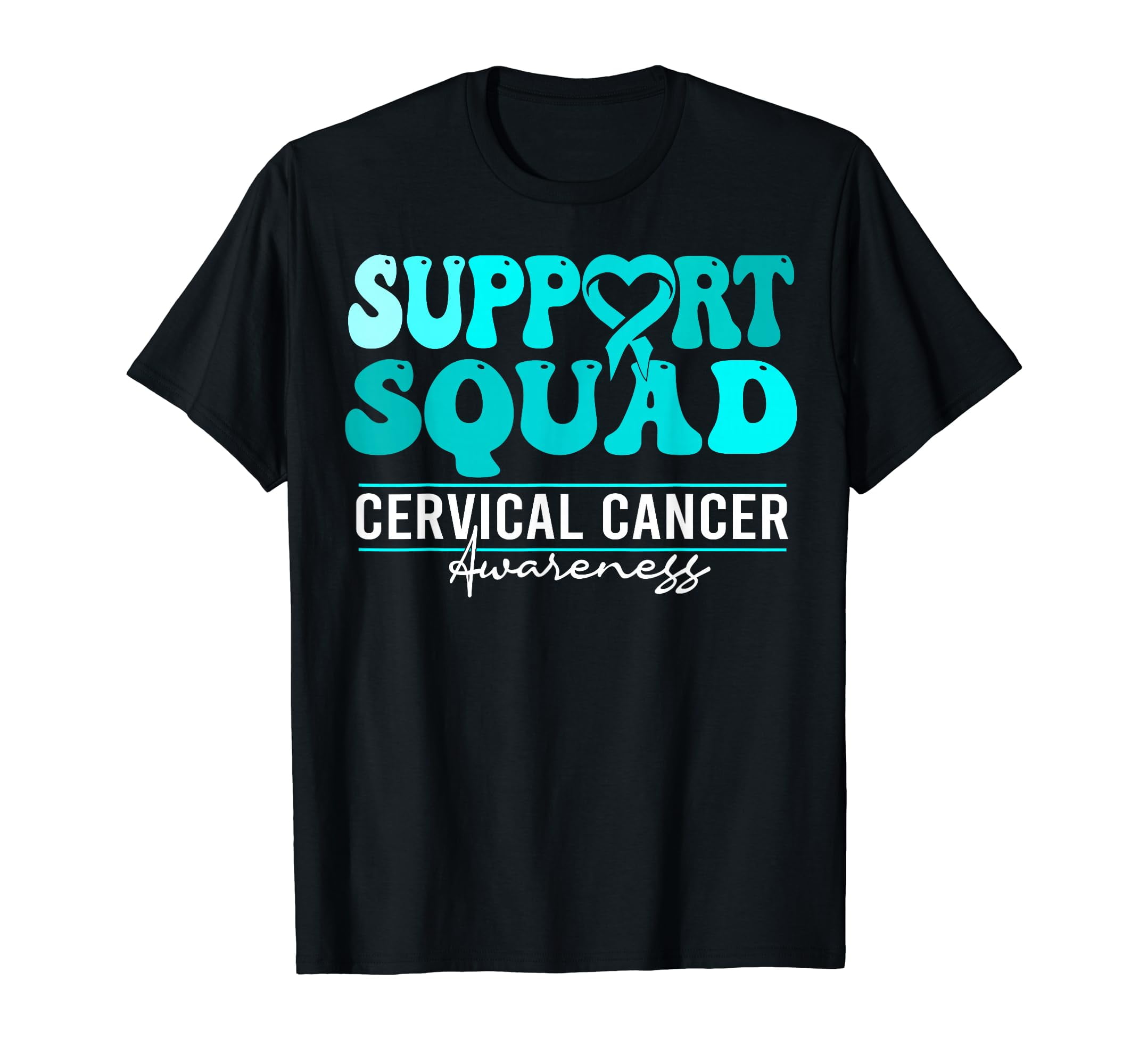 Cervical Cancer Awareness support squad groovy cervical T-Shirt ...