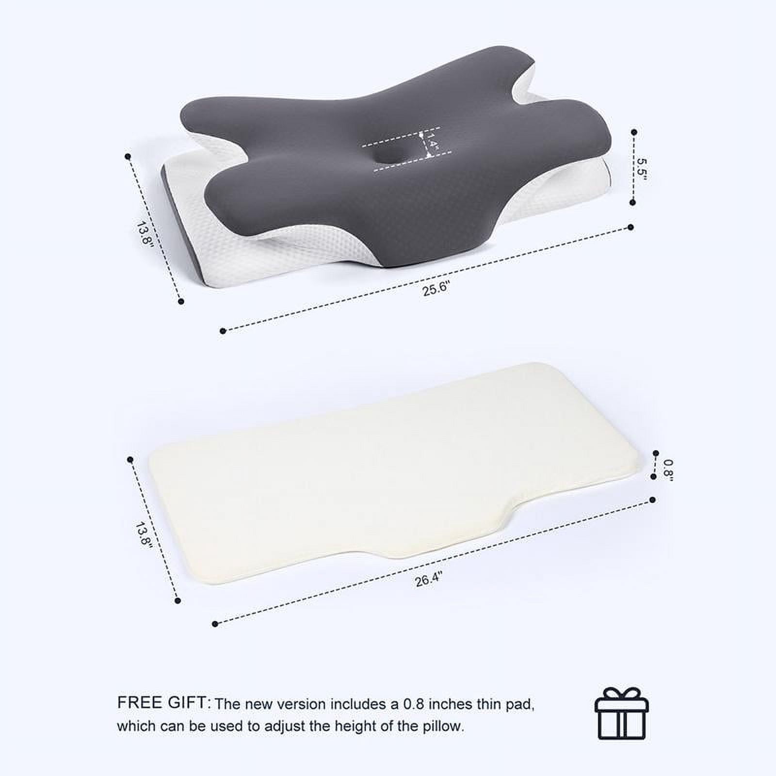 Cervical Cooling Ergonomic Pillow, Adjustable Ergonomic Memory Foam ...