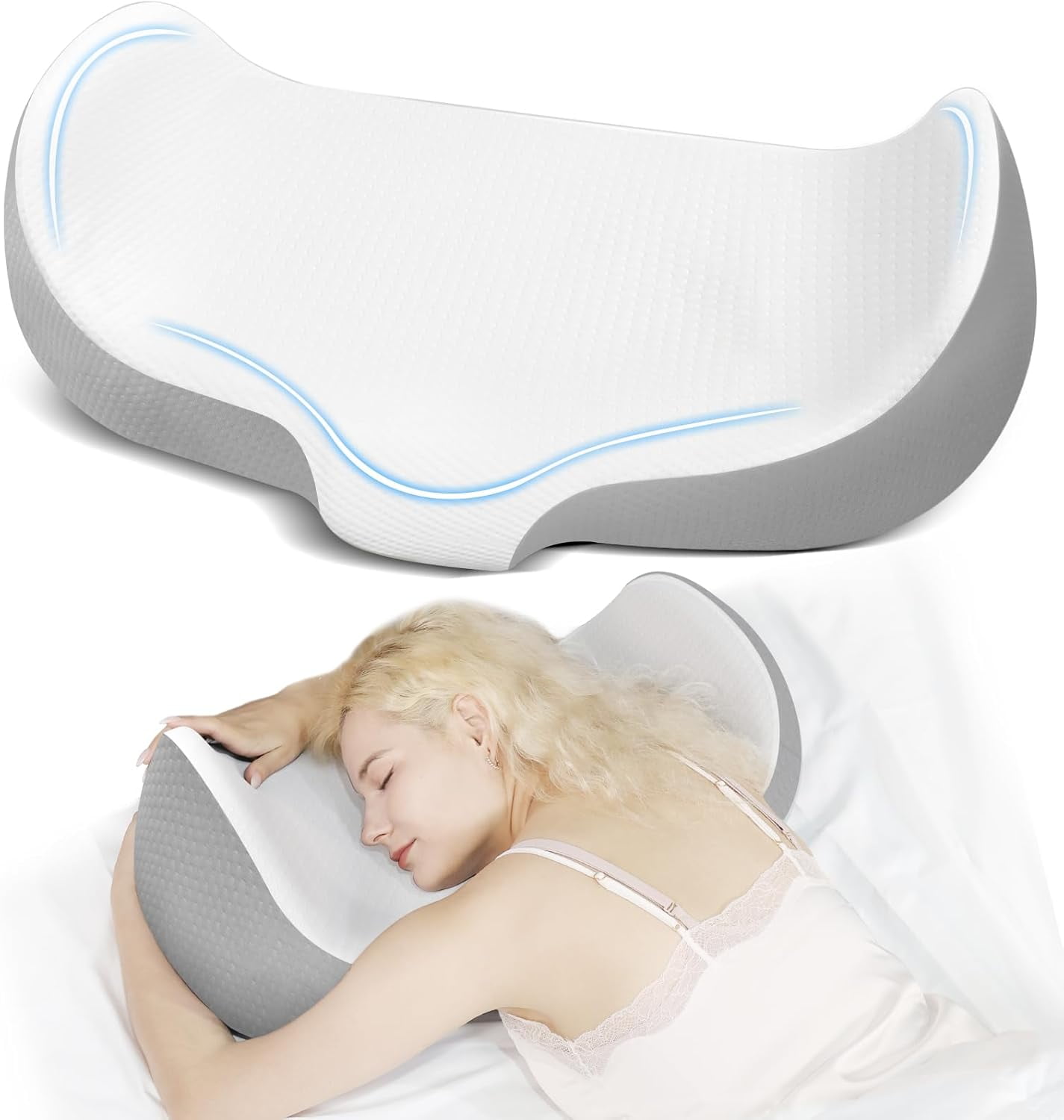 Cervical Neck Pillow, Extra Firm Large Side Sleeper Pillows for Neck ...