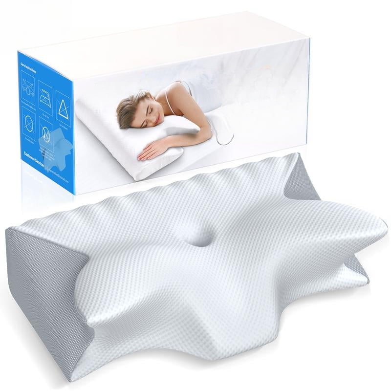 Cervical Neck Pillow Memory Foam Pillow Neck Support Bed Pillow for ...