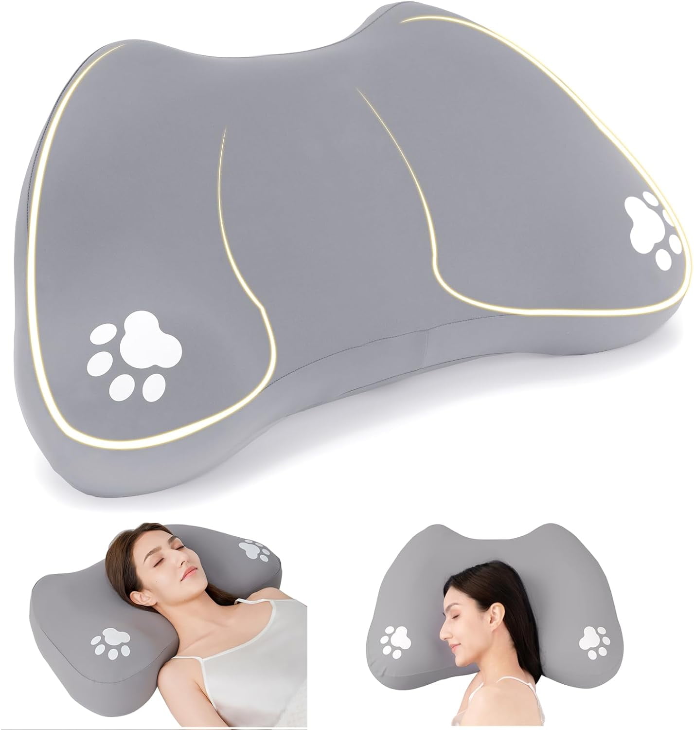 Cervical Neck Pillow for Neck Pain Relief, Adjustable Ergonomic Memory ...