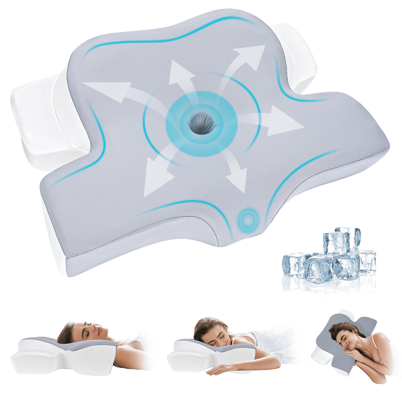 Cervical Neck Pillow for Neck and Shoulder Pain Relief, Contour Memory ...