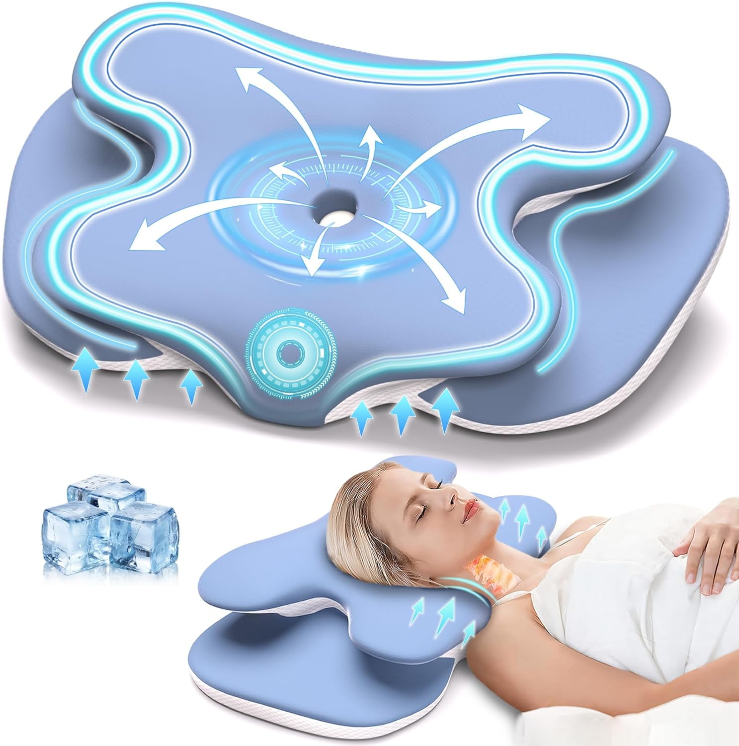 Cervical Neck Pillow for Pain Relief, Contour Memory Foam Pillows for ...