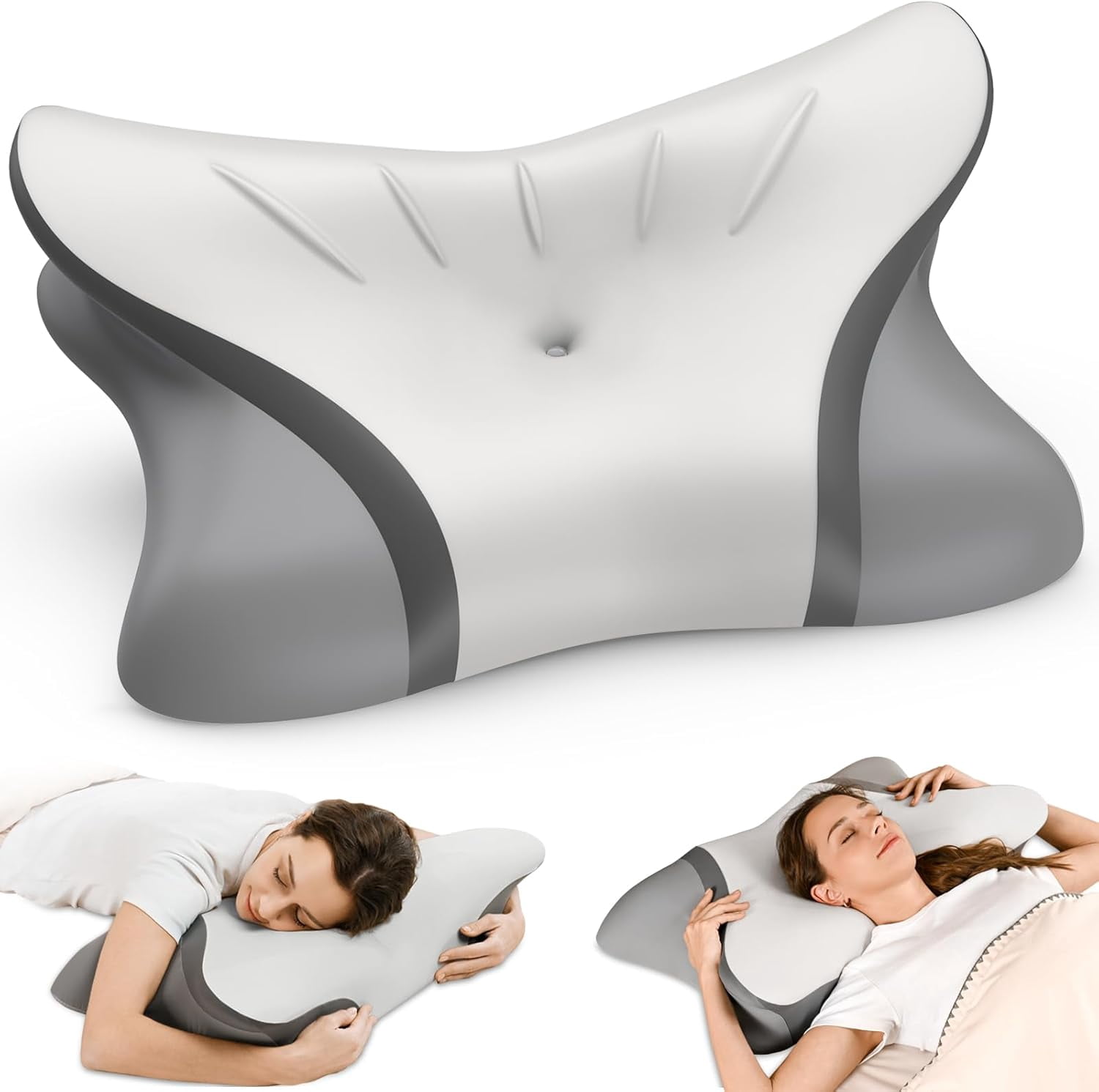 Cervical Neck Pillow for Pain Relief - Ergonomic Bed Pillow for ...