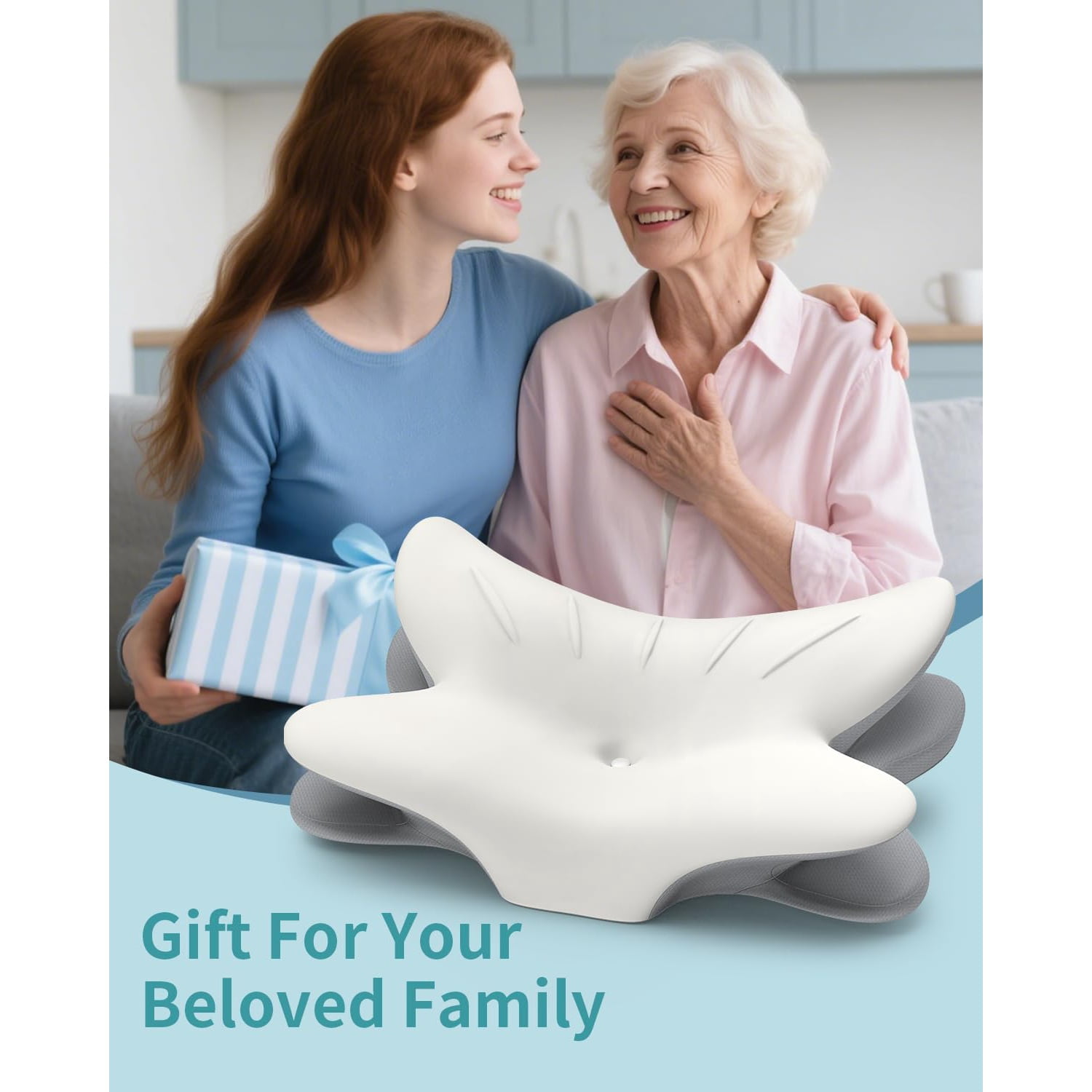 Cervical Neck Pillow for Pain Relief, Ergonomic Side Sleeper Pillow for ...