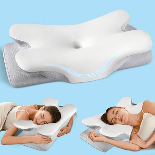 Cervical Neck Pillow for Pain Relief Sleeping, Cooling Ergonomic ...