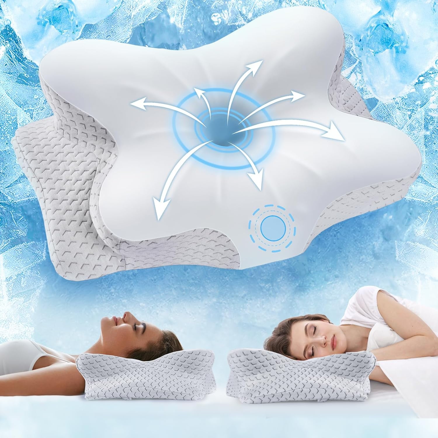 Cervical Neck Pillow for Pain Relief Sleeping, Neck Support Pillows for ...