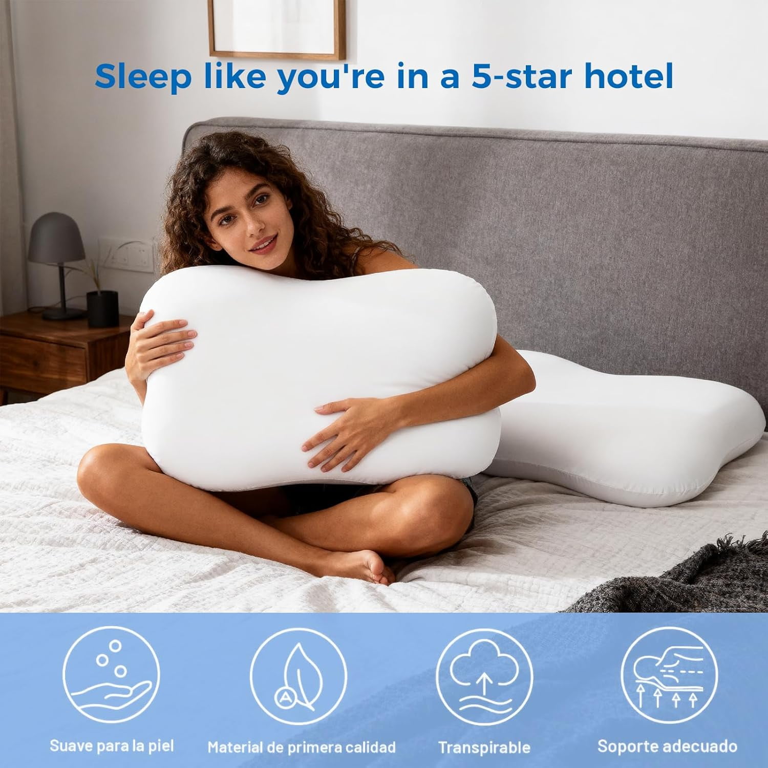 Cervical Neck Pillow for Sleeping - Ergonomic Memory Foam Pillow for ...