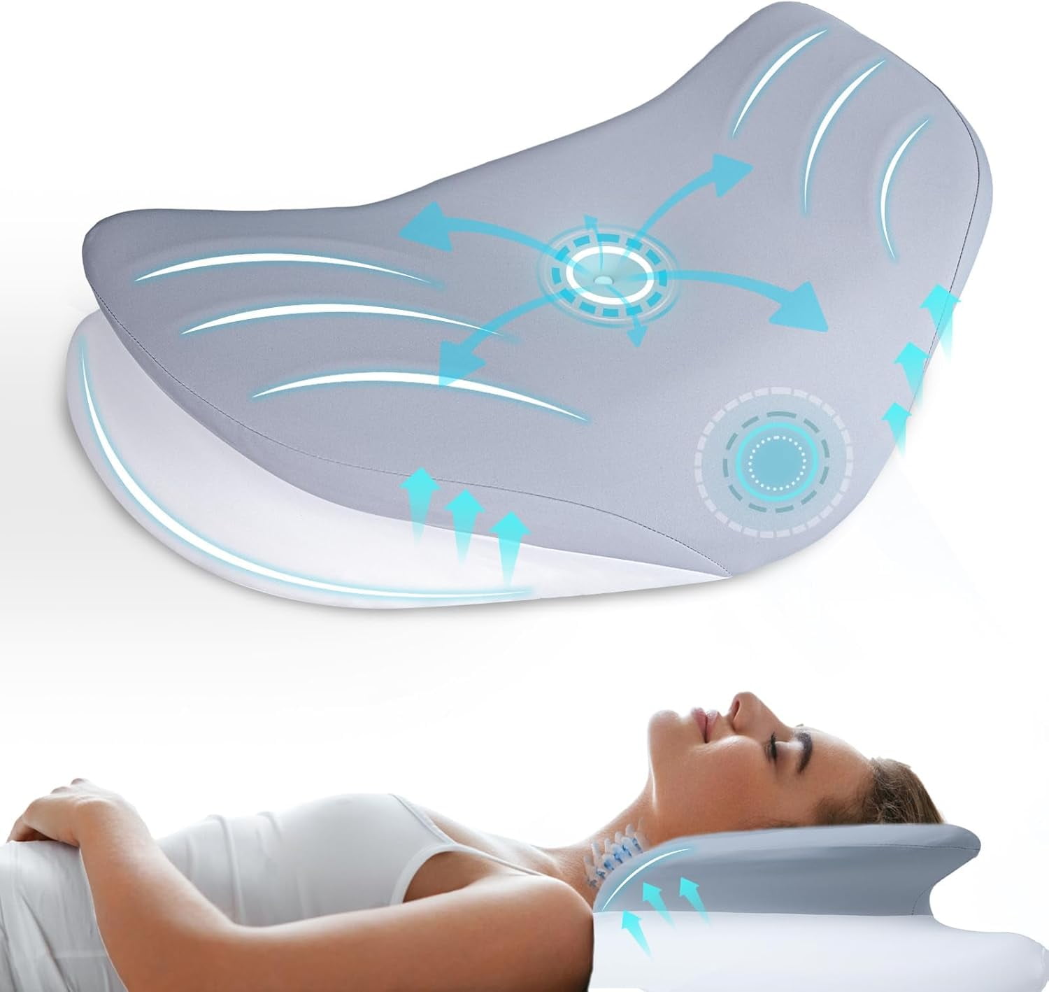 Cervical Neck Pillows for Pain Relief, Ergonomic Neck Support Pillow ...