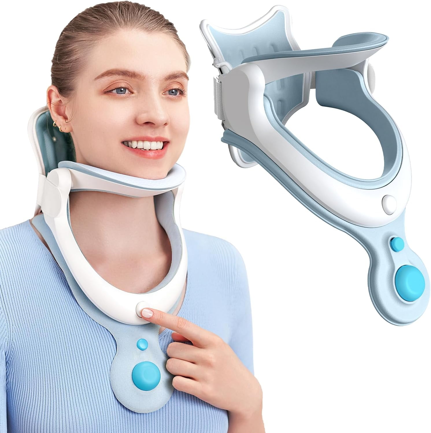 Cervical Neck Traction Device Neck Brace for Men and Women, Adjustable ...